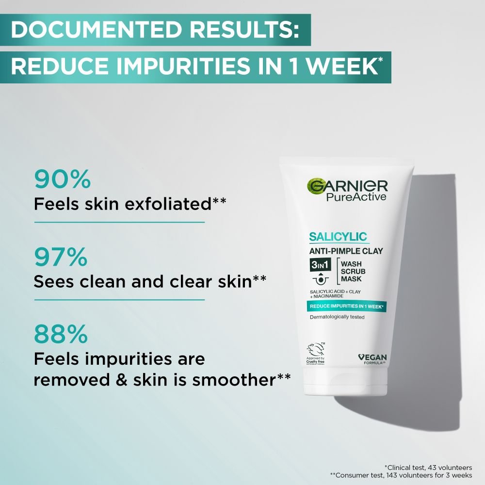 PureActive Salicylic 3in1 Anti-Pimple Clay Rengöringsgel
